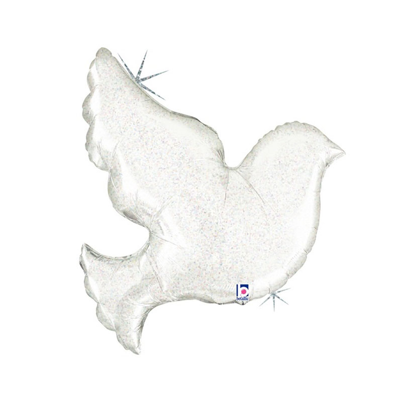 Pearl White Dove 34''/86cm Holo Shape - Peci Australia Pty Ltd