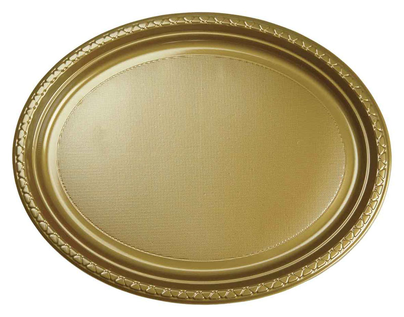 FS Oval Large Plate 12 Metallic Gold 20pk" - Peci Australia Pty Ltd