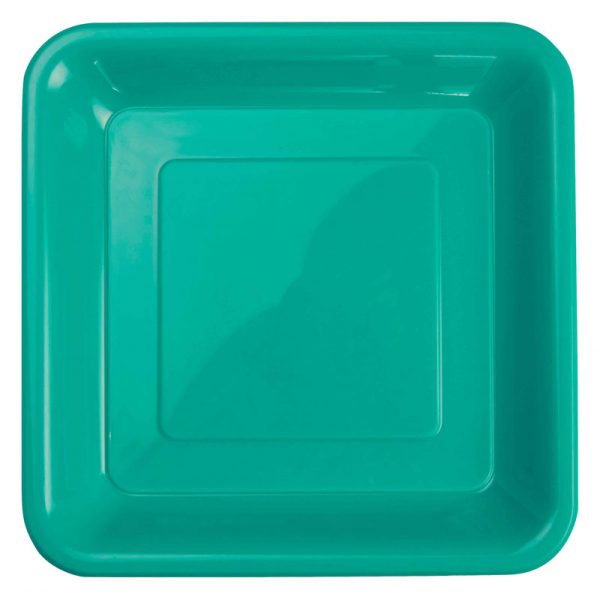 Reusable Square Snack Plate 7" Classic Turquoise 20pk - Peci Australia ...
