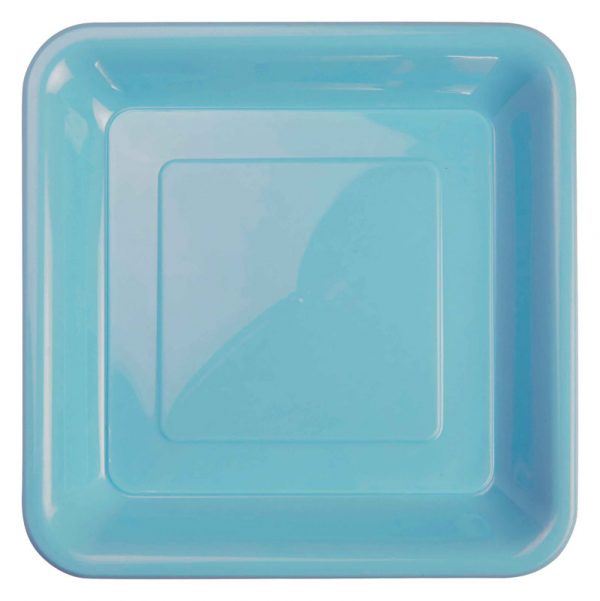 Reusable Square Snack Plate 7" Pastel Blue 20pk - Peci Australia Pty Ltd