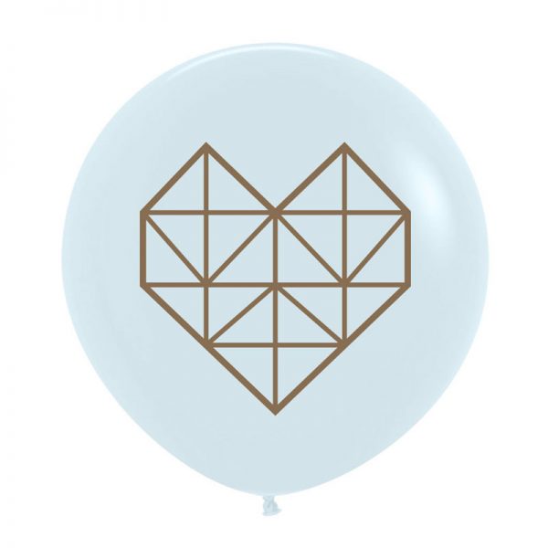Geo Heart Matte White 90cm 4S Gold 1pk - Peci Australia Pty Ltd