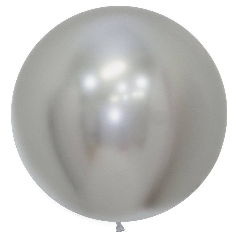 Reflex Silver 60cm Round Balloon 2pk - Peci Australia Pty Ltd