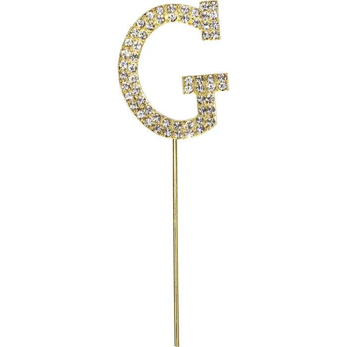 Gold Diamante Letter G Cake Topper - Peci Australia Pty Ltd