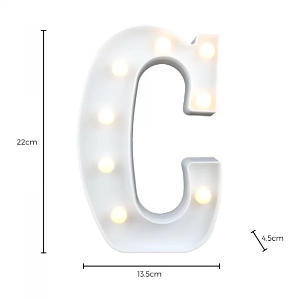 LED Light Up Letter C White - Peci Australia Pty Ltd