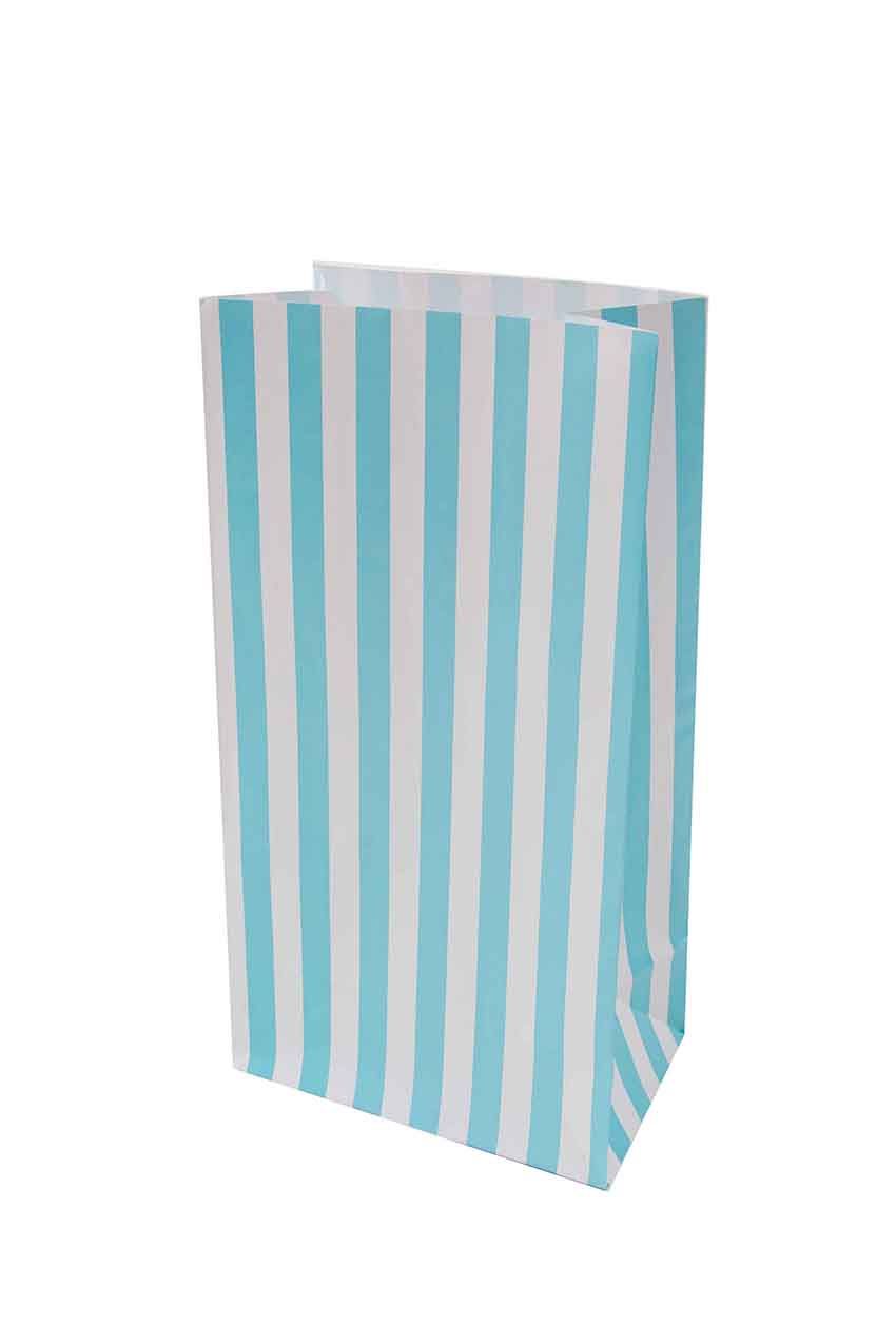 Pastel Blue Paper Party Striped Loot Bags Pack of 10 - Peci Australia ...