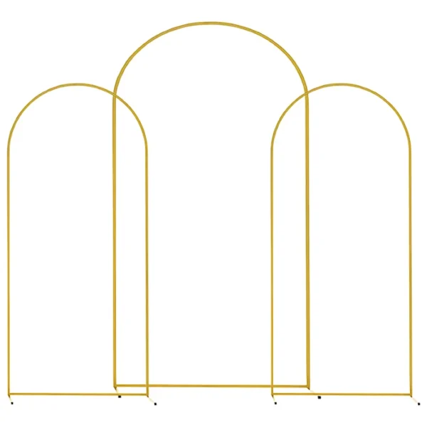 Gold Metal Round Arch Frames (Set of 3) - Peci Australia Pty Ltd