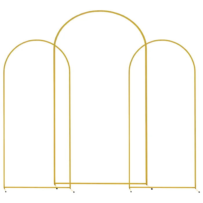 Gold Metal Round Arch Frames (Set of 3) - Peci Australia Pty Ltd